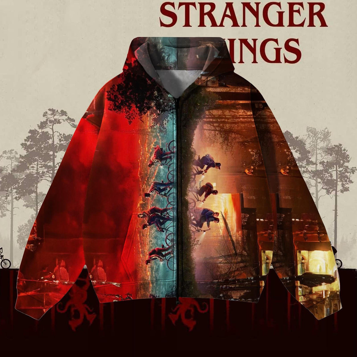Stranger Things Zippered Sweatshirt Jacket – TEETOPICS